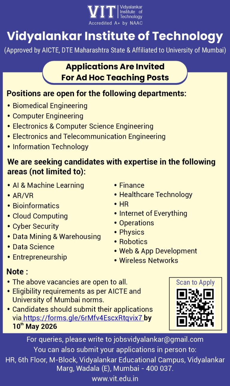 Careers - VIT | Vidyalankar Institute of Technology